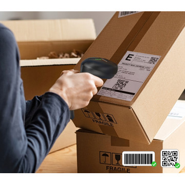 Bezprzewodowy Czytnik Skaner Kodów Kreskowych 2D QR SYMCODE + Stojak