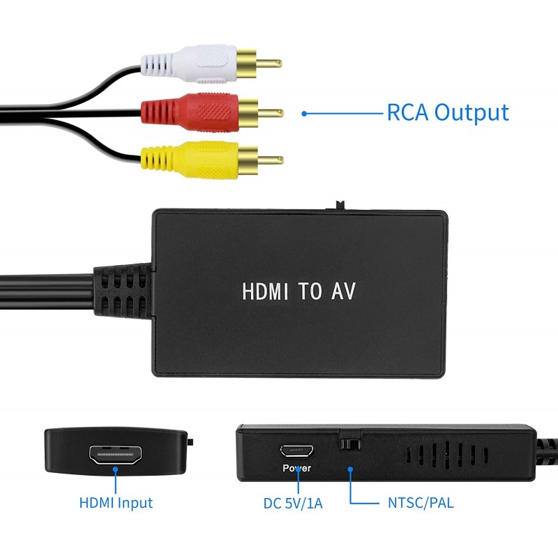 Konwerter HDMI do RCA Adapter AV CINCH CVBS Konwerter HDMI do RCA Adapter AV CINCH CVBS