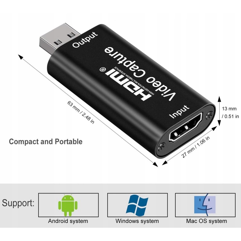 Grabber HDMI Nagrywarka Obrazu do PC USB Streaming Grabber HDMI Nagrywarka Obrazu do PC USB Streaming