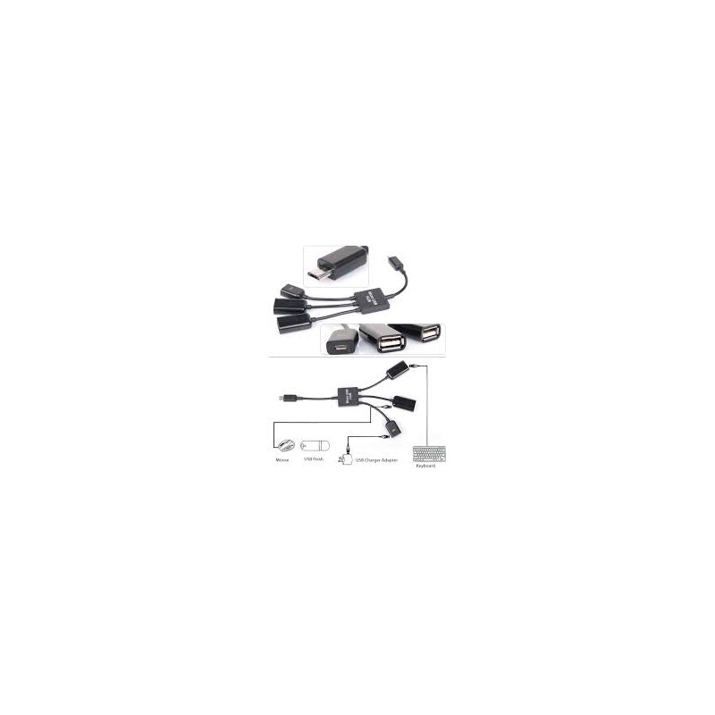 HUB Rozdzielacz Kabel HOST OTG Micro 2 x USB HUB Rozdzielacz Kabel HOST OTG Micro 2 x USB